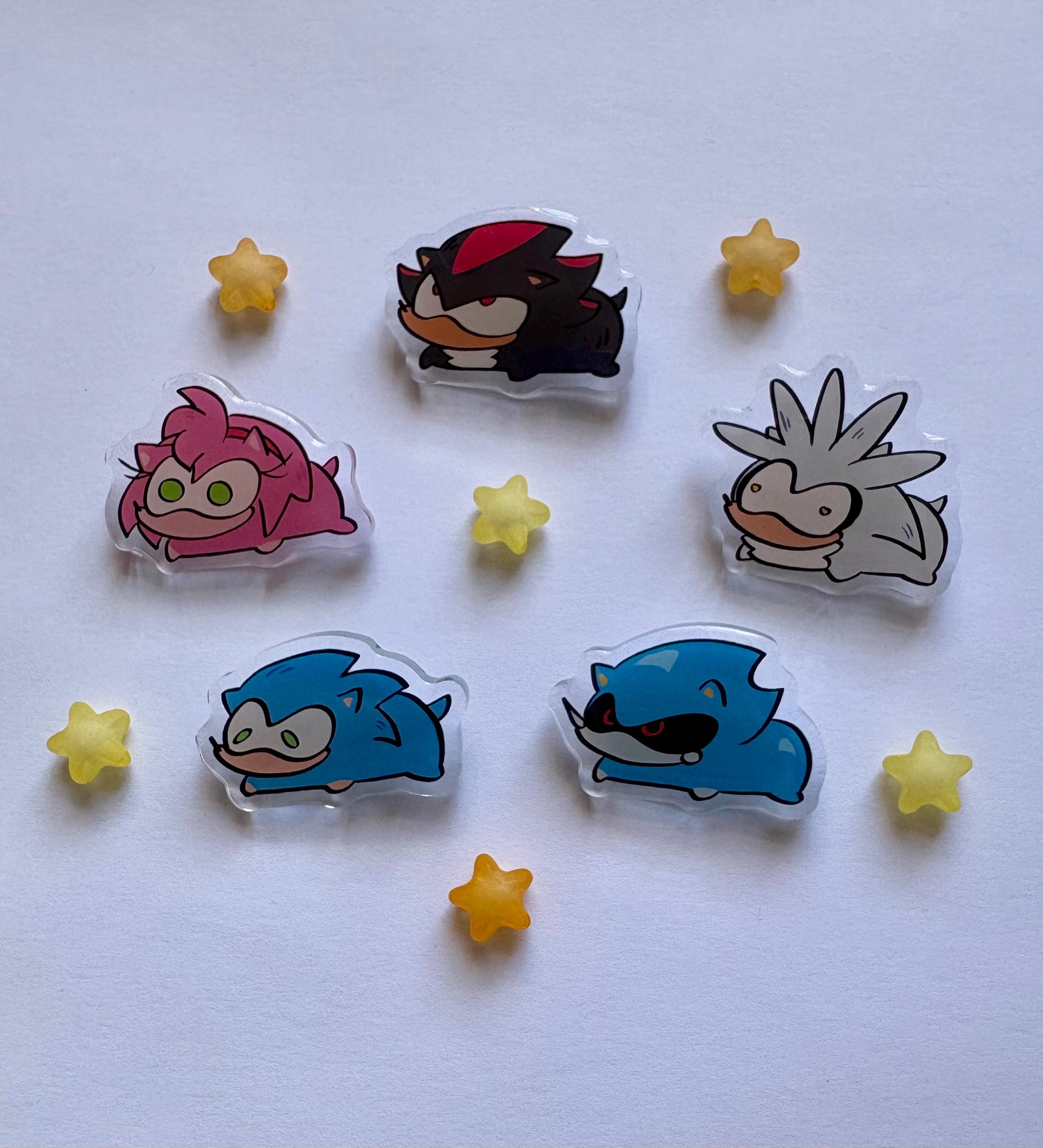 Lil Silly Hedgehog Acrylic Pins and Stickers- Sonic, Amy, Shadow ...