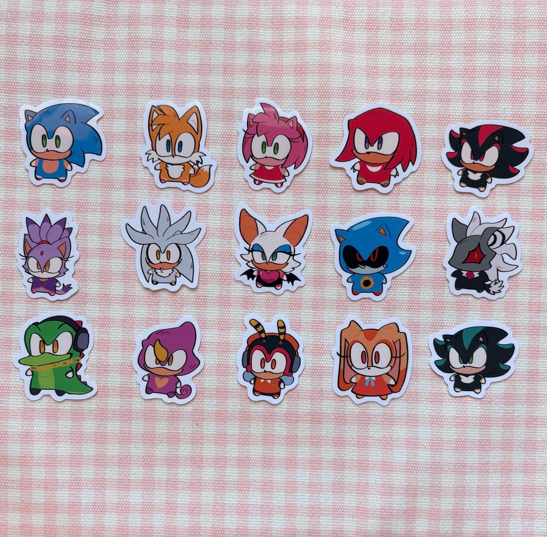 Chibi Sonic Vinyl Stickers -, Shadow, Tails, Silver, Blaze, Rouge ...