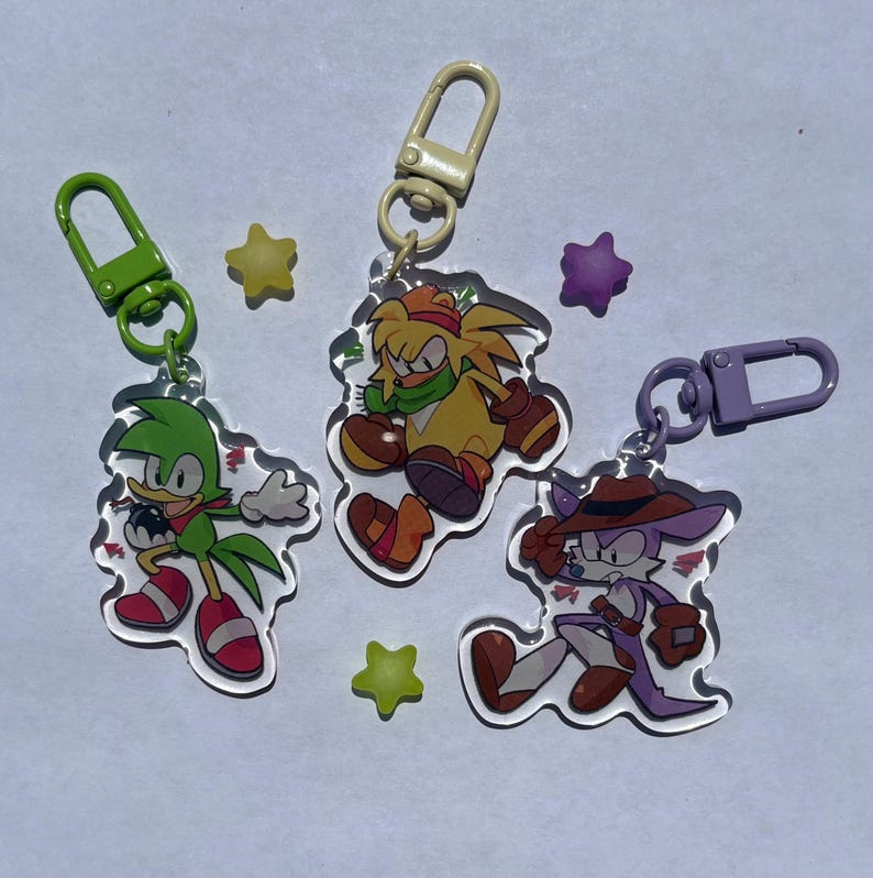 Individual Classic Sonic Character Epoxy Keychain - Classic Amy, Honey ...