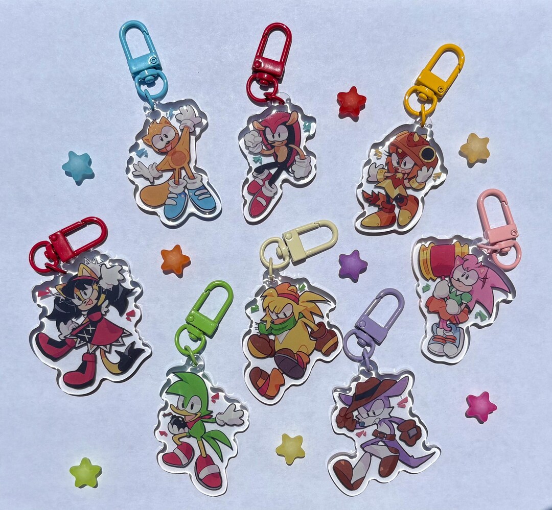 Individual Classic Sonic Character Epoxy Keychain - Classic Amy, Honey ...