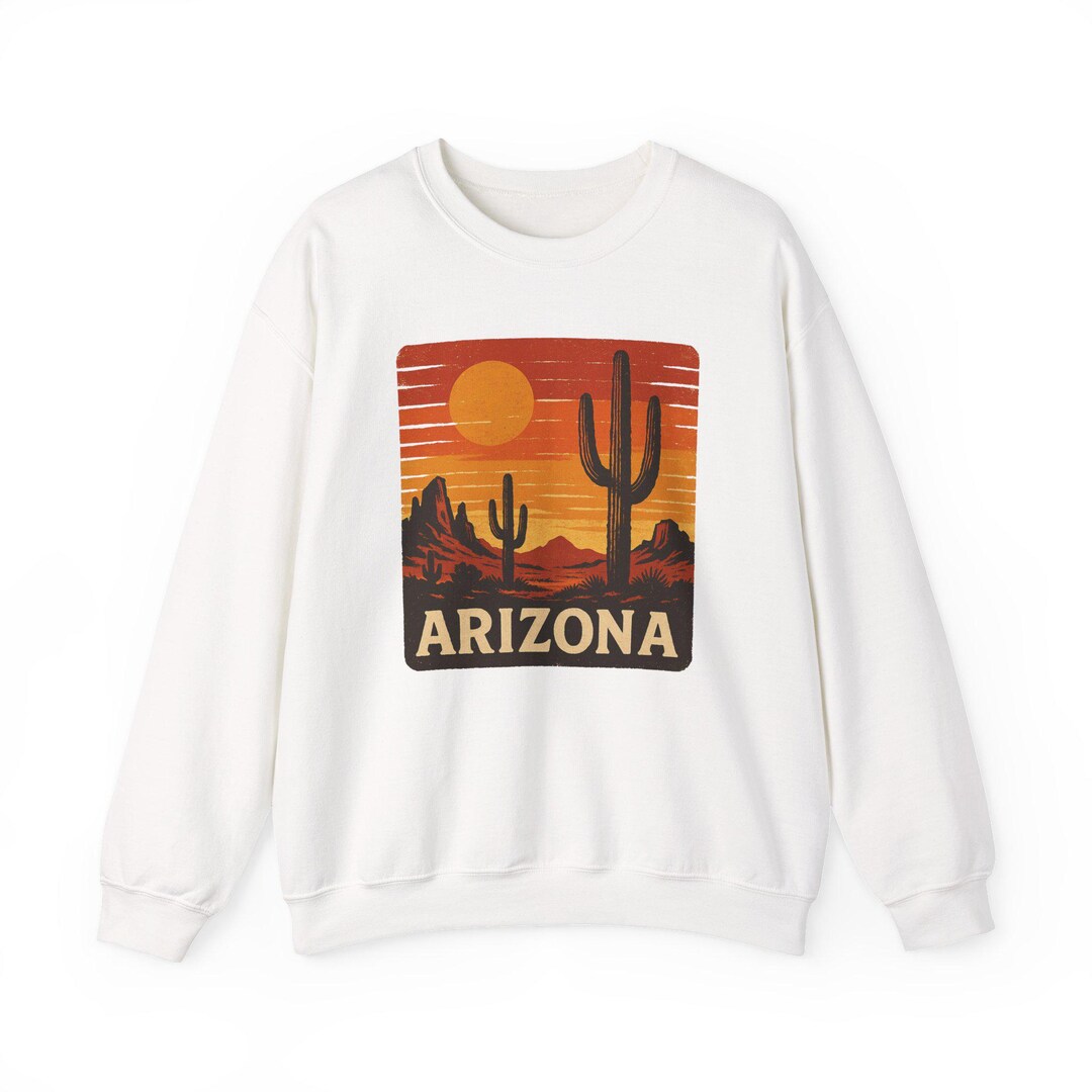 Retro Gildan Arizona Desert Sunset Crewneck Sweatshirt | Cactus ...