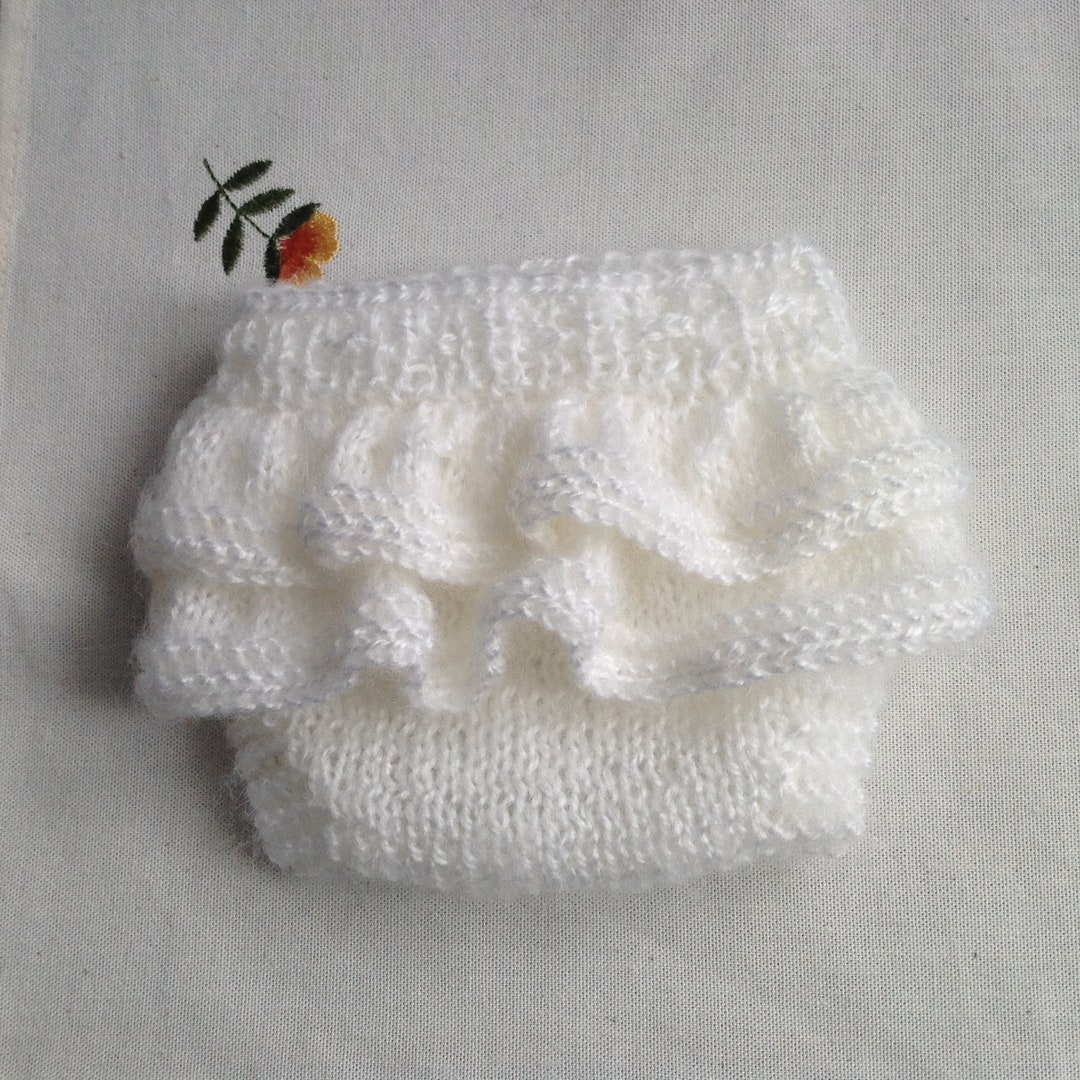 Mohair Knit Newborn Diaper Cover With Frill: Baby Photo Prop - Etsy