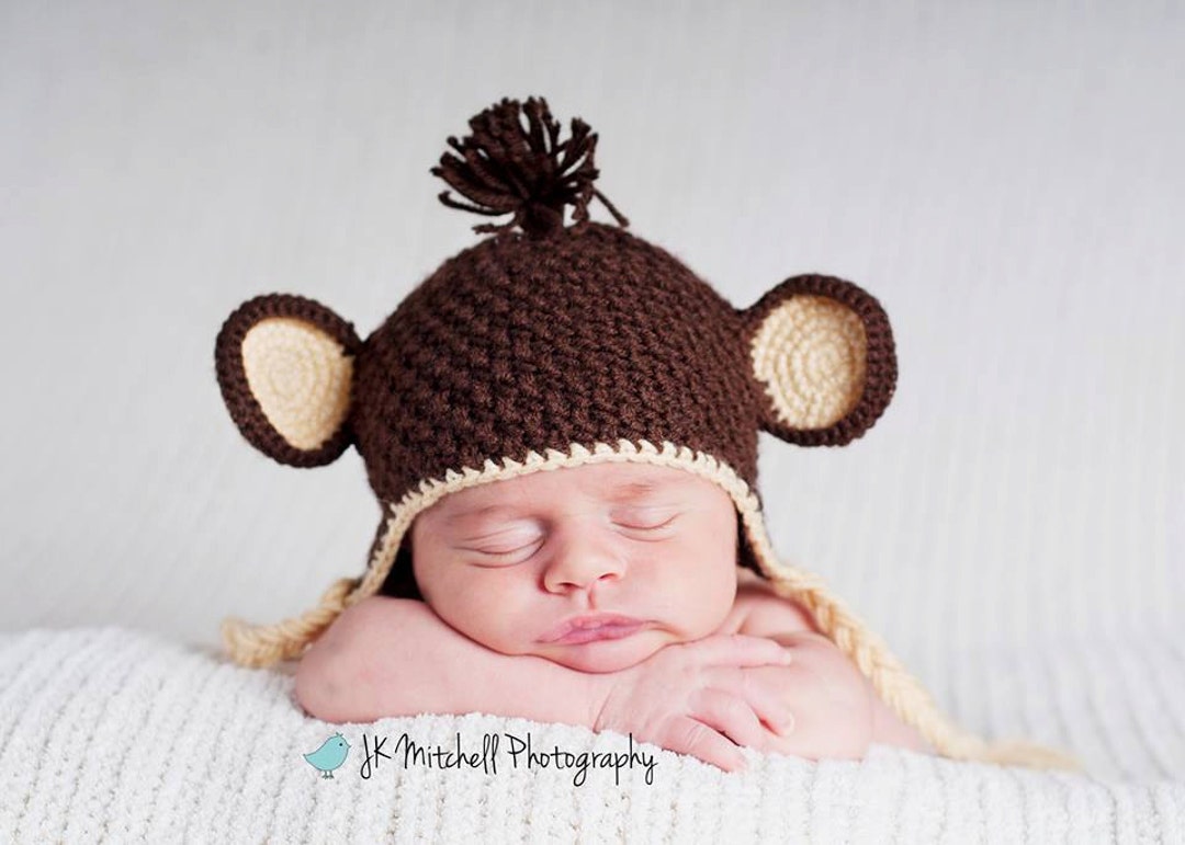 Newborn Photo Prop, Monkey Newborn Hat, Baby Coming Home Outfit ...