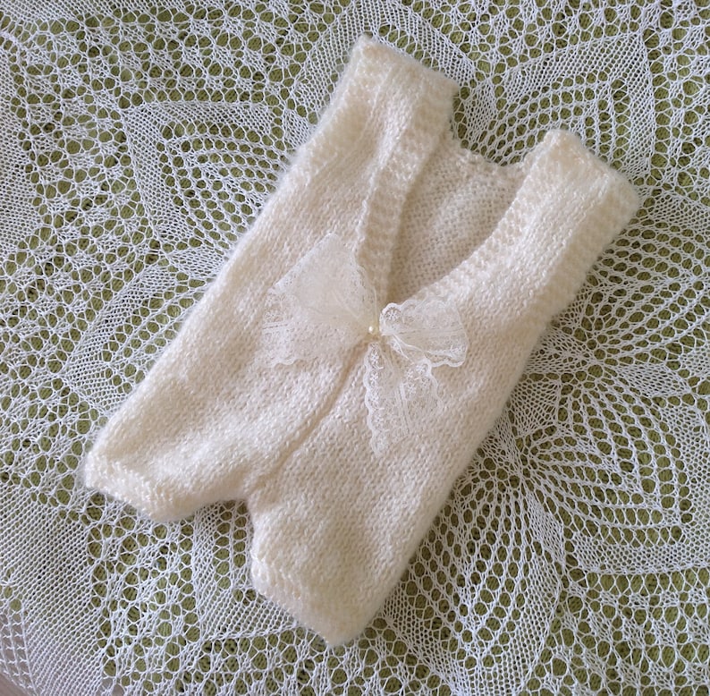 Newborn Photo Prop Cream Mohair Newborn Romper for Baby Girl - Etsy