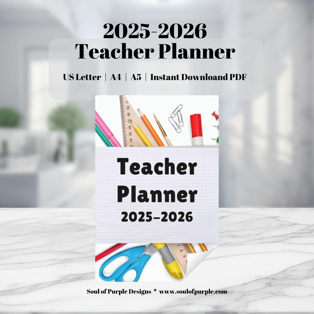 2025-2026 Teacher Planner Printable: Classroom Organizer PDF (digital ...