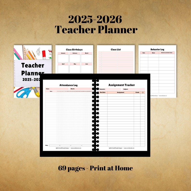 2025-2026 Teacher Planner Printable: Classroom Organizer PDF (digital ...