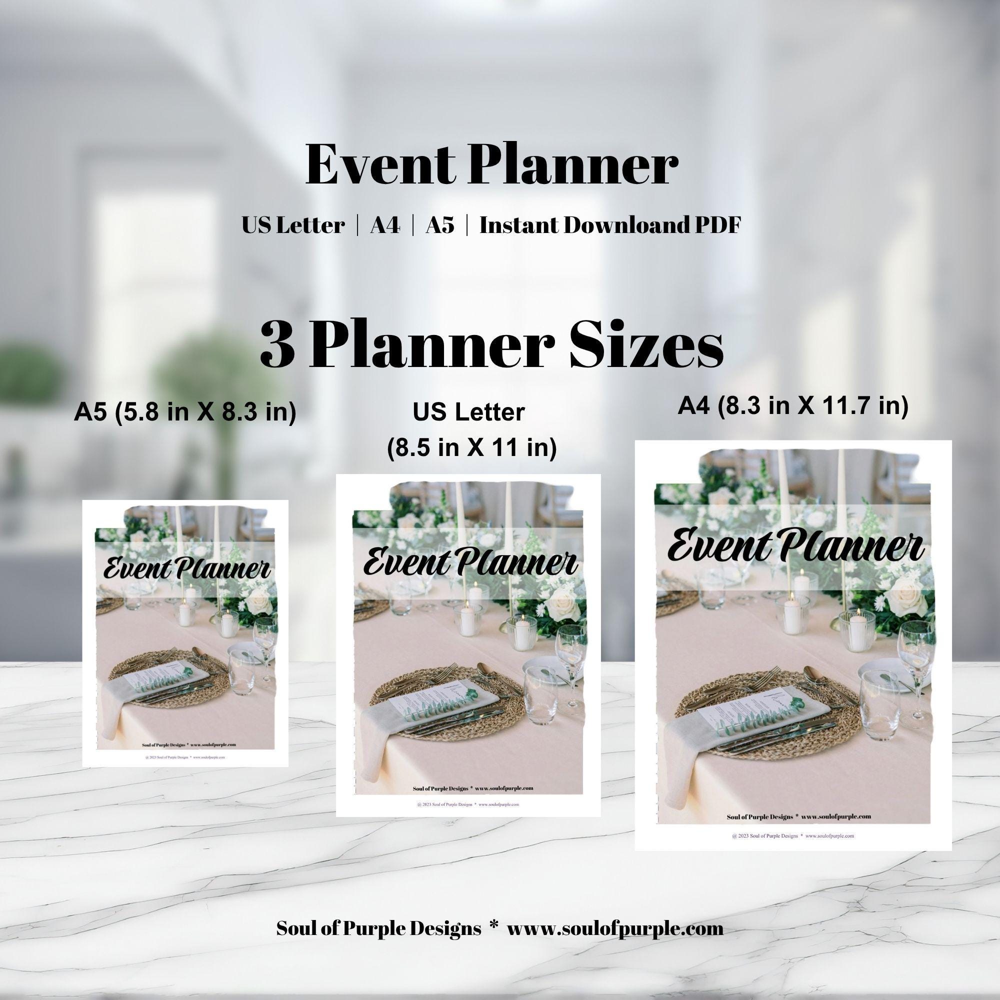 Printable Event Planner: Budget, Guest List, Checklists (A4/A5/US ...