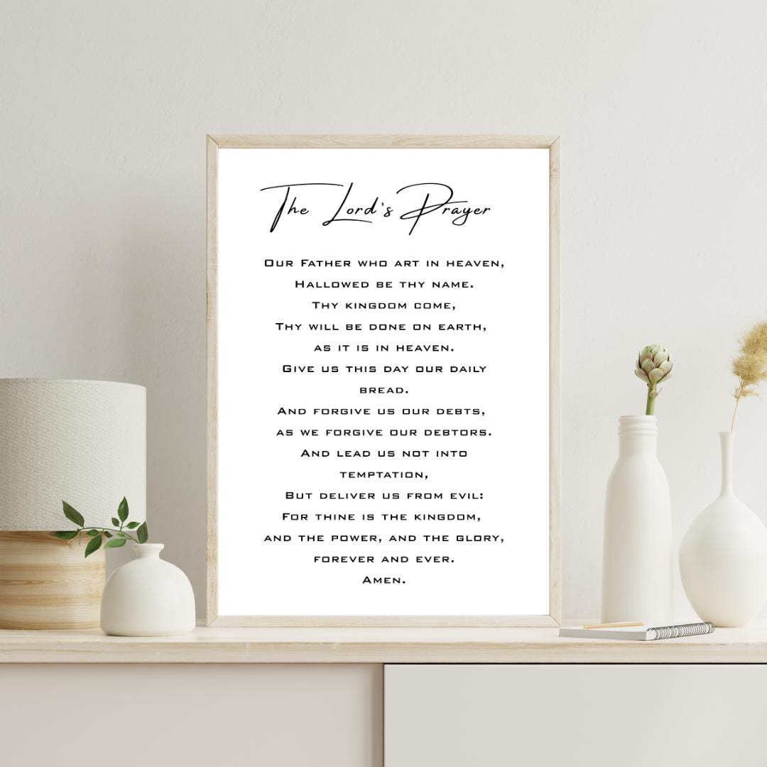 The Lord’s Prayer Printable Wall Art | Christian Home Decor | Bible ...