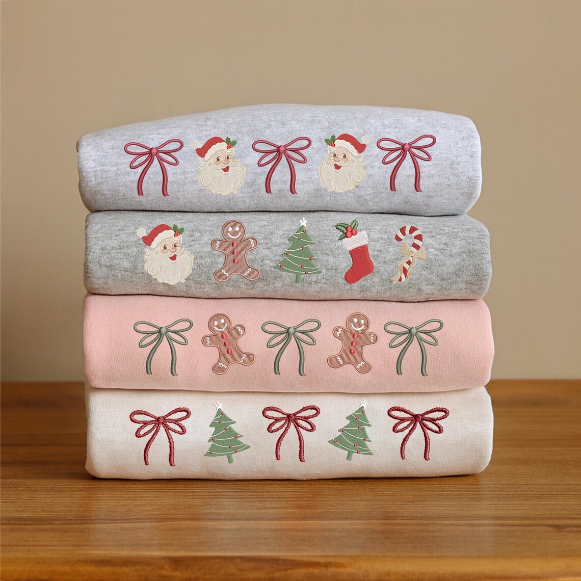 Coquette Christmas Embroidered Bundle Design, Christmas Tree Embroidery ...