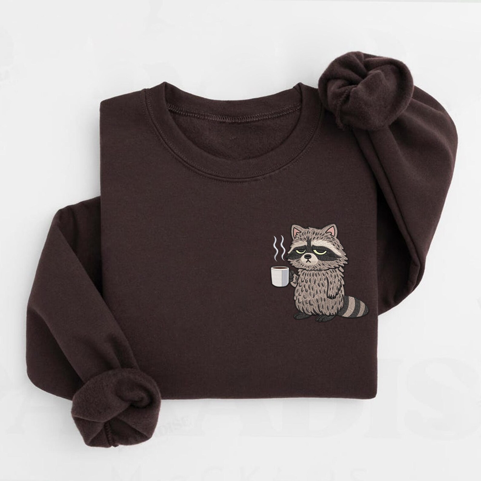Raccoon Embroidery Design, Coffee Lover, Funny Raccoon, Raccoon Lovers ...