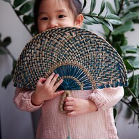 Handwoven Bamboo Fan, Traditional Woven Cooling Fan, Zen-style Handmade ...