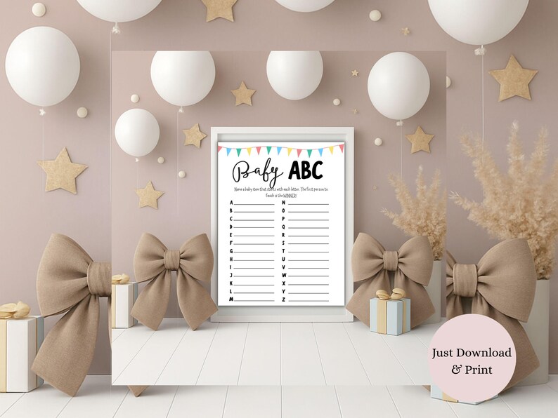 Baby Shower ABC Game • Printable Alphabet Game (2 Sizes) - Etsy
