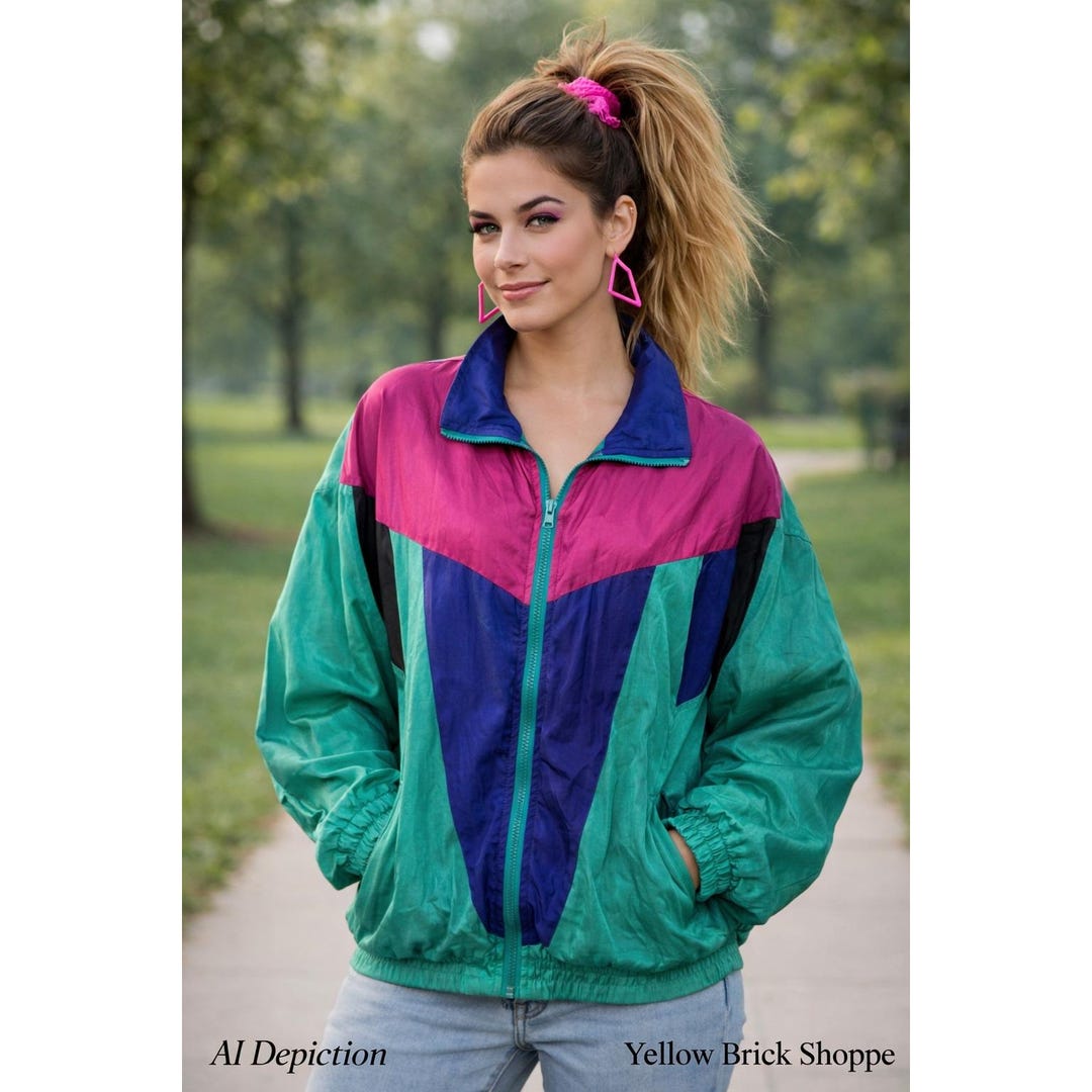 Vintage Casanova Italy Silk Color Block Track Jacket Women's XL - Etsy
