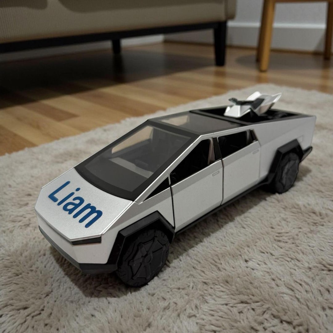 Personalized Tesla Cybertruck Toy Car 1:24, Custom Name, Opening Doors ...