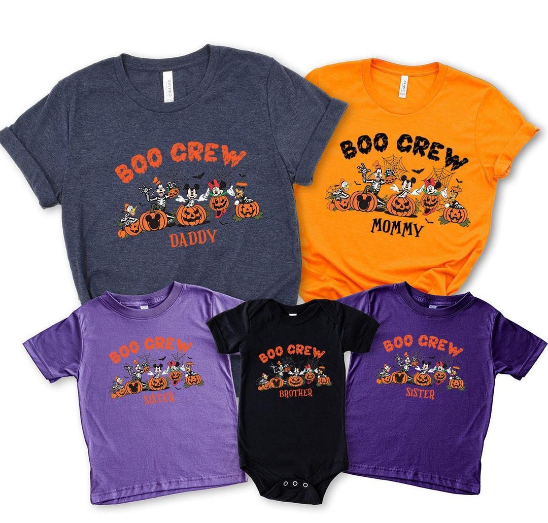 BOO CREW Family Matching Halloween Shirts, Cute Spooky Pumpkin Ghost ...