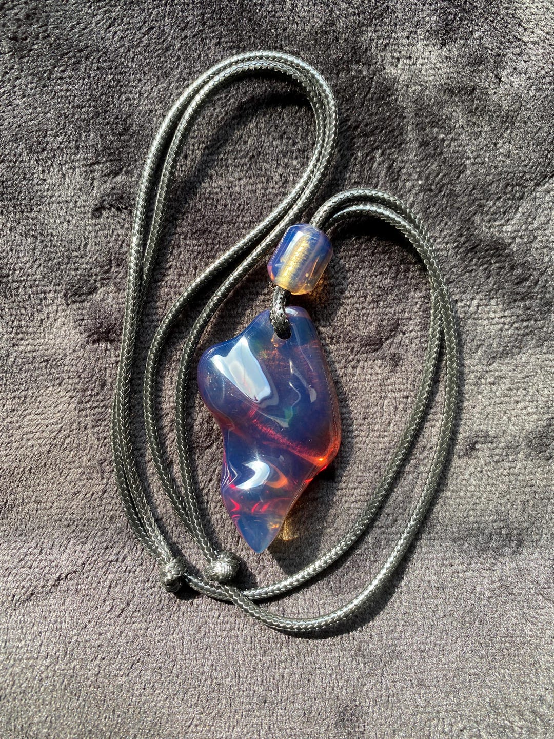 Sumatra Blue Amber Pendant Necklace, Handmade Bohemian Jewelry - Etsy ...