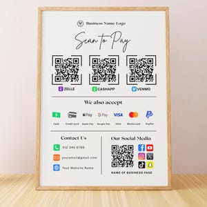 Scan to Pay Sign Template Bundle | 4 Editable A4 Designs + 200 Free ...