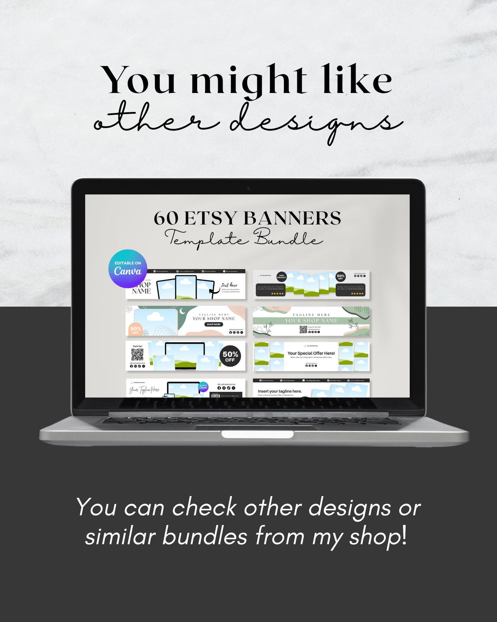 20 Etsy Shop Banners Template Bundle | Editable Canva Cover Photo ...