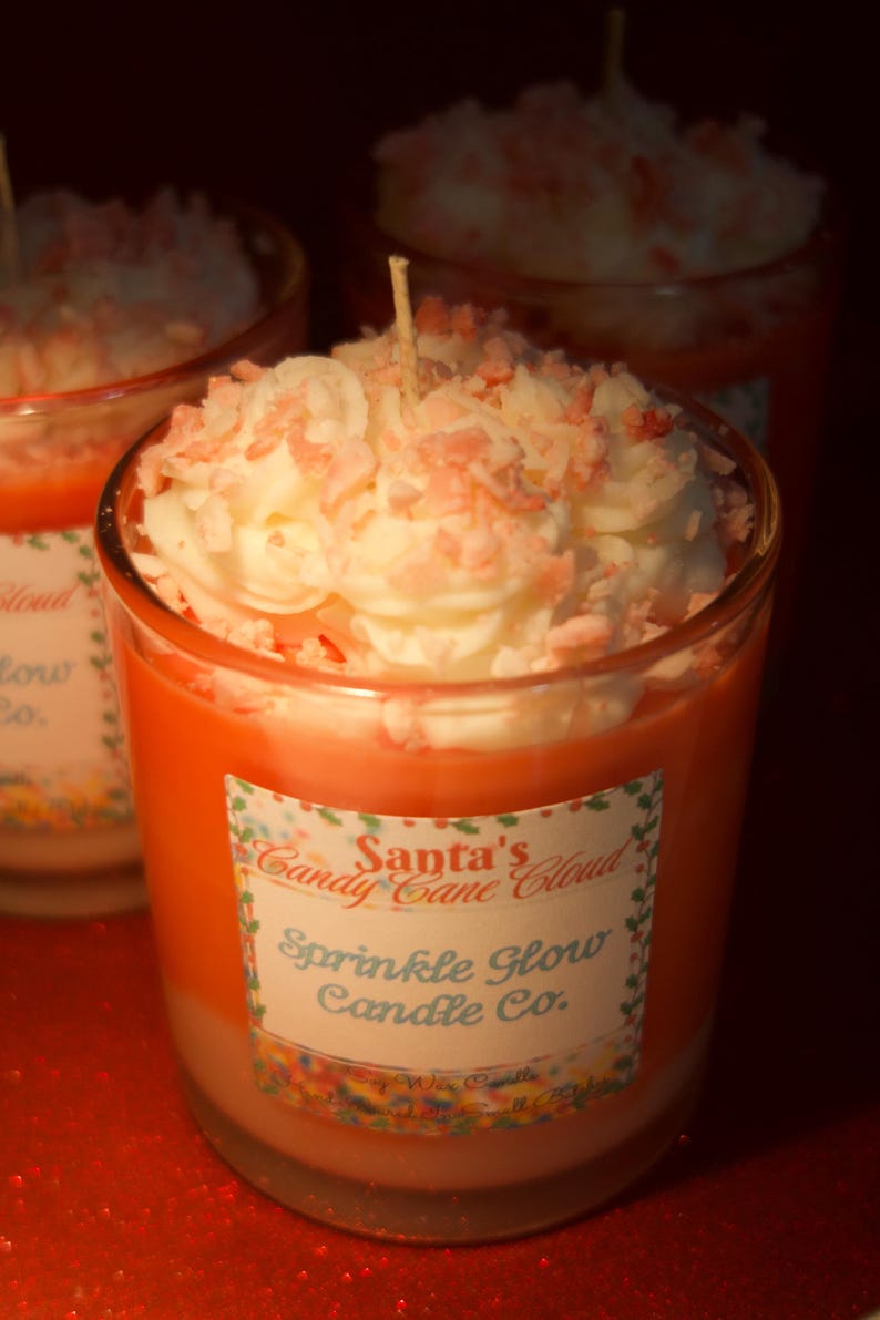 Santa’s Candy Cane Cloud Candle - Etsy