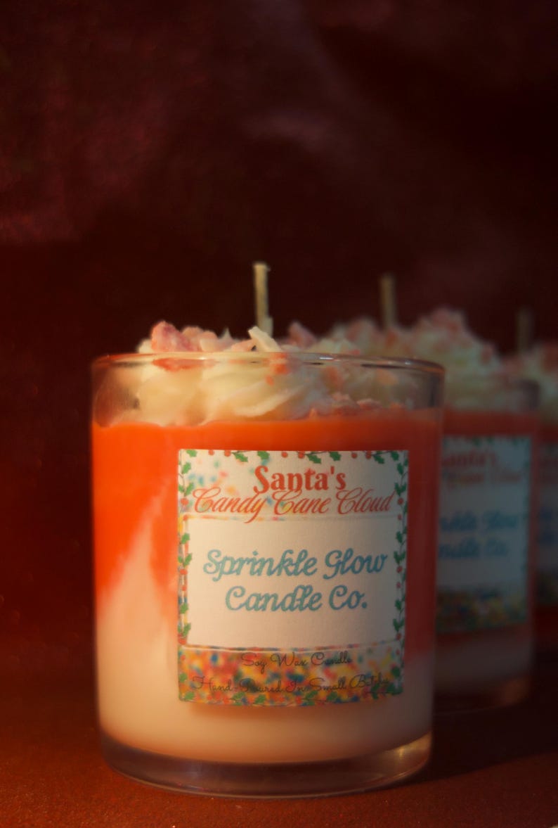 Santa’s Candy Cane Cloud Candle - Etsy