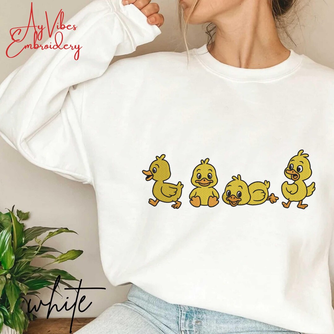 Baby Duck Embroidery Design, Cute Yellow Ducklings Cartoon Applique ...