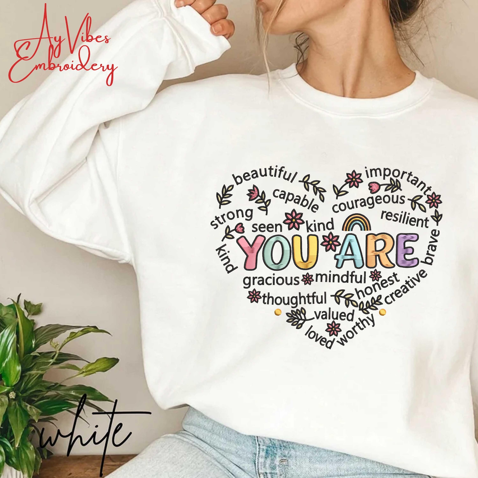 You Are Kind Embroidery File, Motivational Heart Stitch File, Machine ...