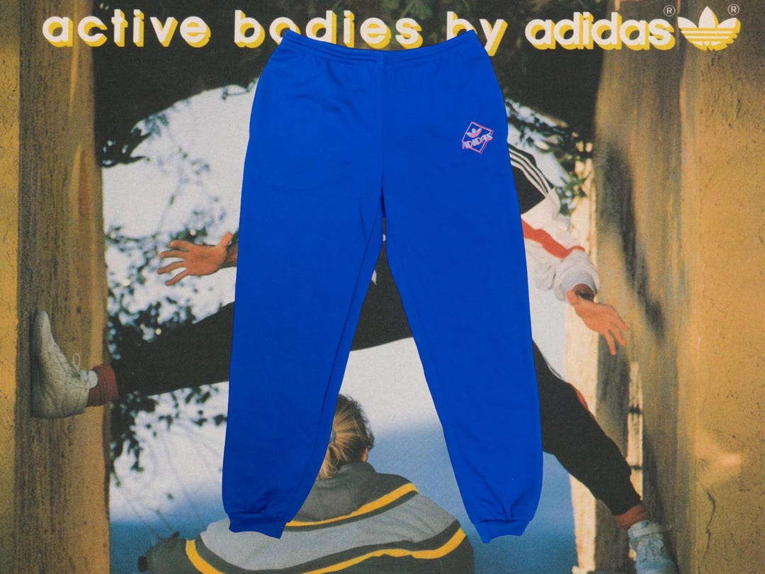 80s Adidas Trefoil Blue Tracksuit Pants - Etsy