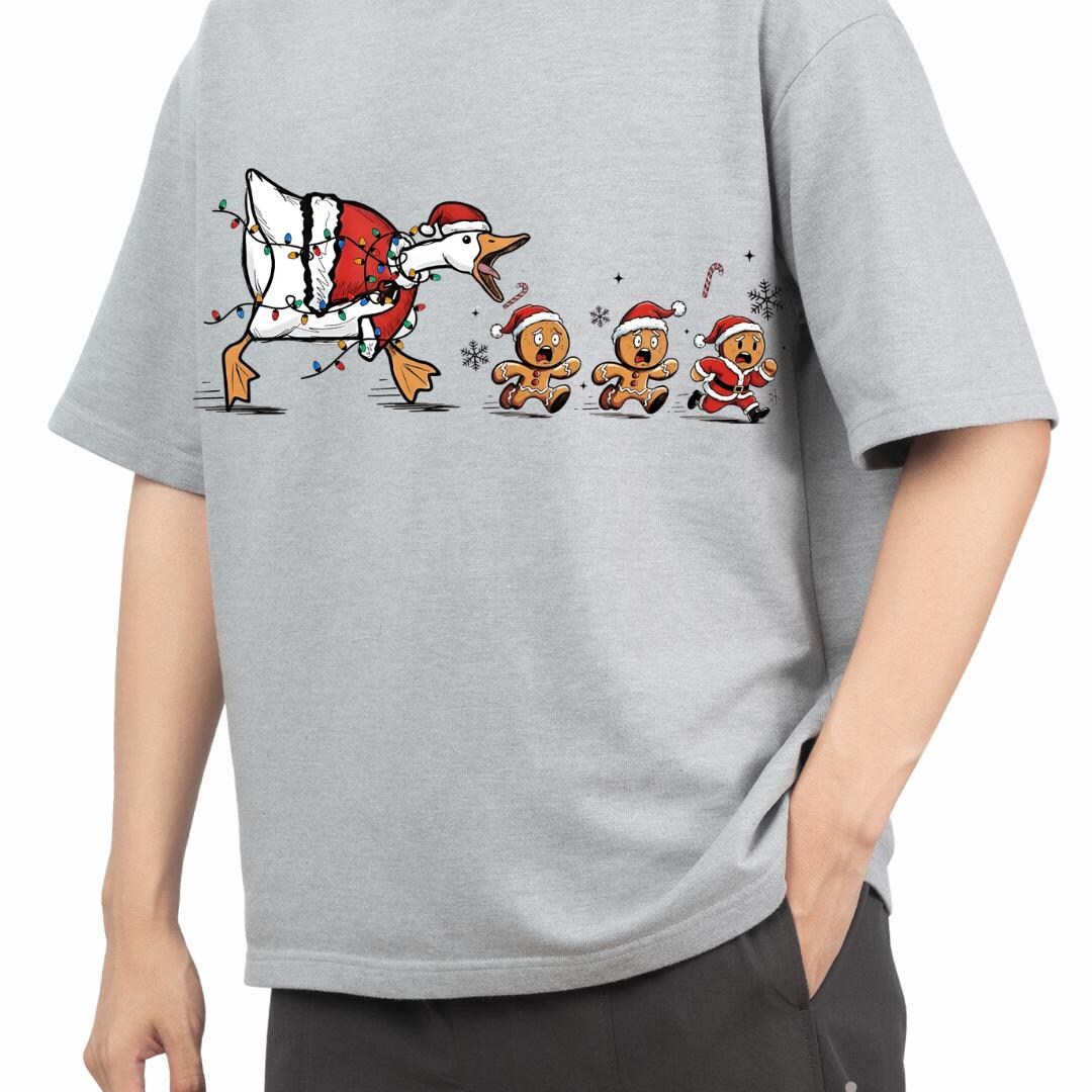 Funny Christmas Goose Chasing Gingerbread Men, Holiday PNG Sublimation ...