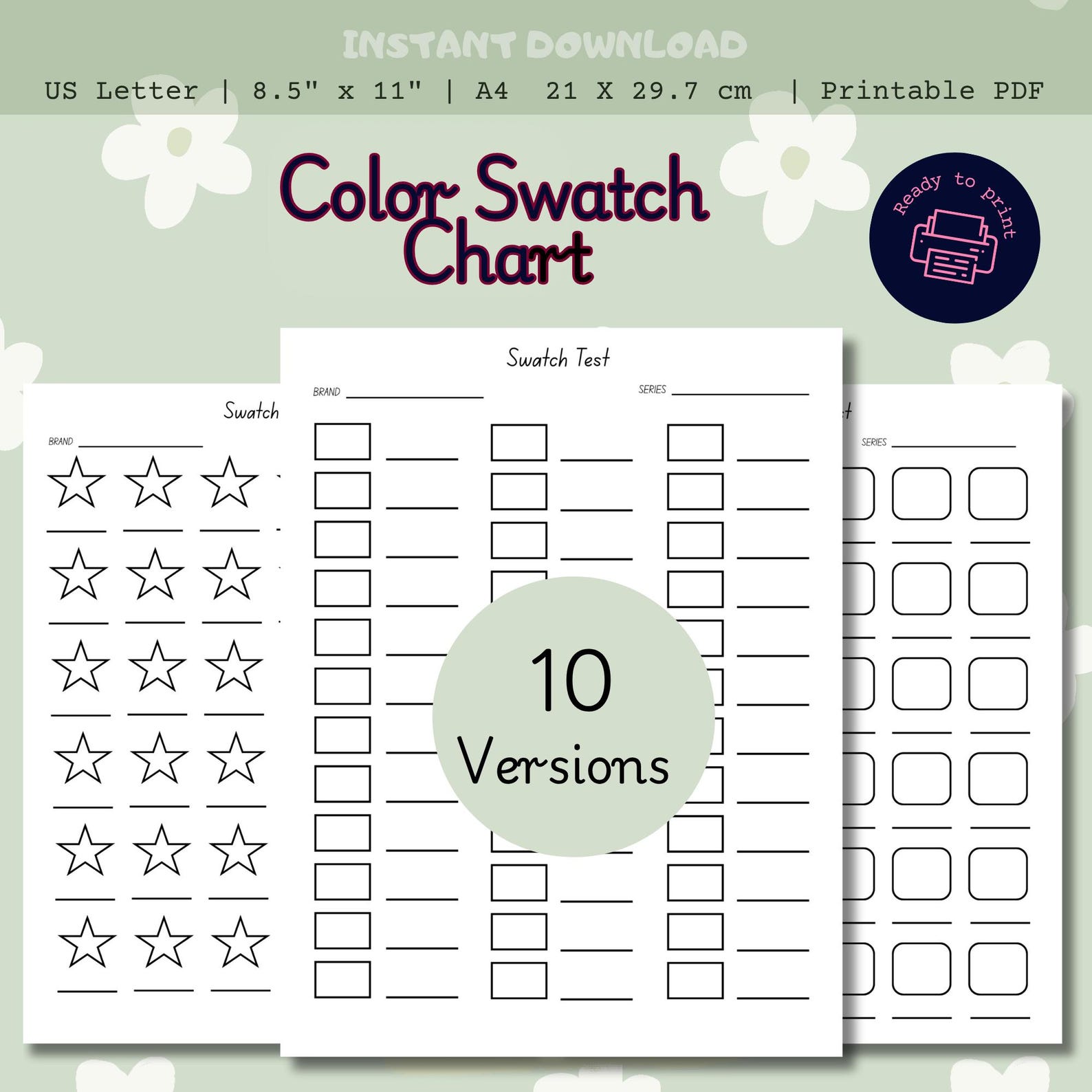 Editable Color Swatch Template Canva | Brand Color Palette Chart ...