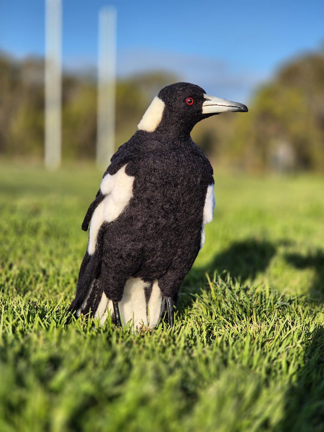 Hyper Realistic Fibre Art Magpie Sculpture – Life-sized Australian Wool ...