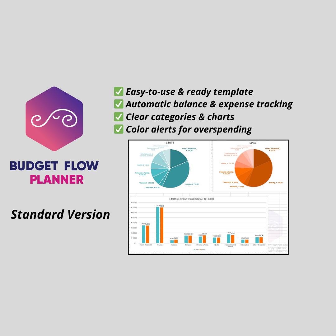 STANDARD USD Budget Planner BUNDLE (excel + Google Sheets + Video ...