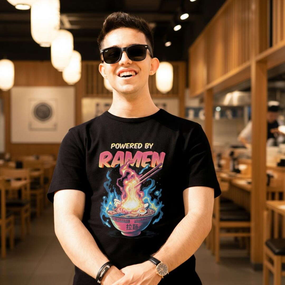 Powered by Ramen T-shirt - Foodie Fashion | Funny Anime Tee | Kawaii ...