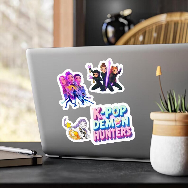 Sticker Sheet Kpop Demon Hunters | Zoey Mira Rumi Huntrix Stickers ...