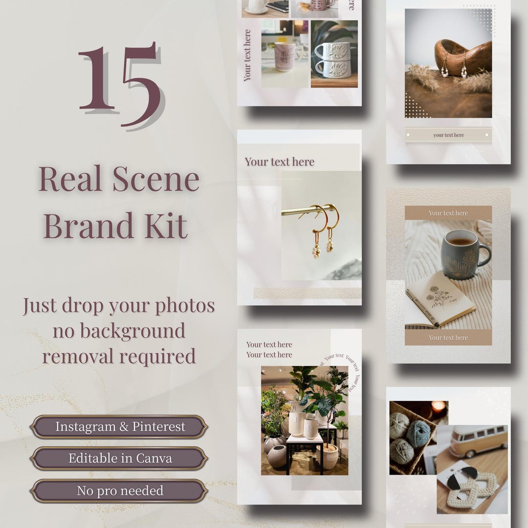 15 Real Scene Brand Kit – Minimal Natural Canva Templates | for ...