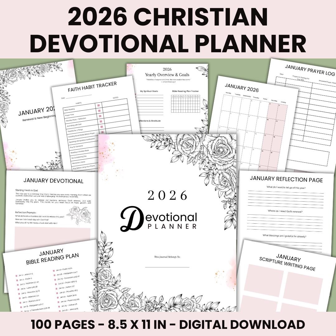 2026 Christian Devotional Planner | Minimalist Design Faith Planner ...