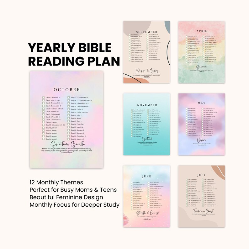 Thematic Bible Reading Plan | 12 Month Scripture Guide (PDF Download ...