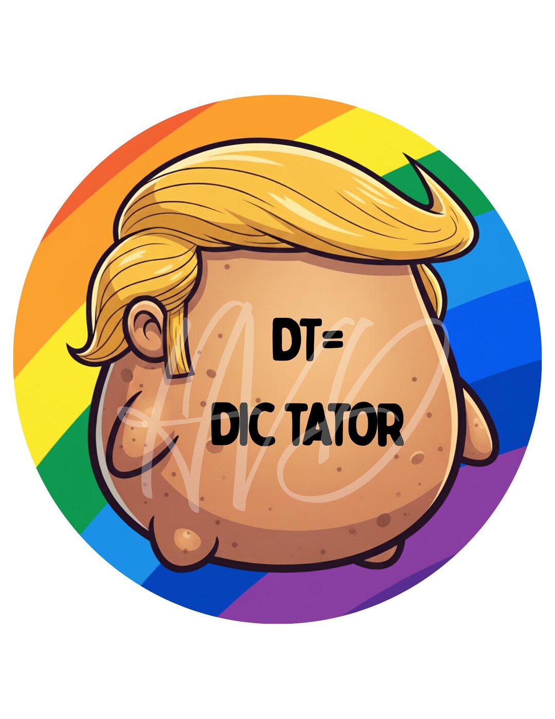 Funny Trump Potato SVG: Rainbow Pride Political Humor Graphic (digital ...