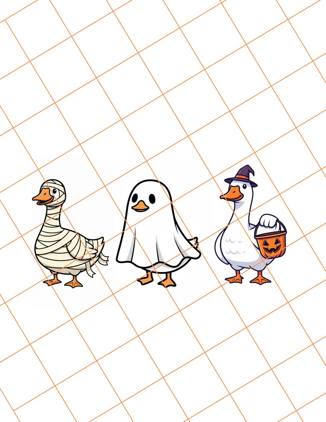 Halloween Geese Clipart | Silly Goose Ghost, Witch, Mummy PNG JPEG ...
