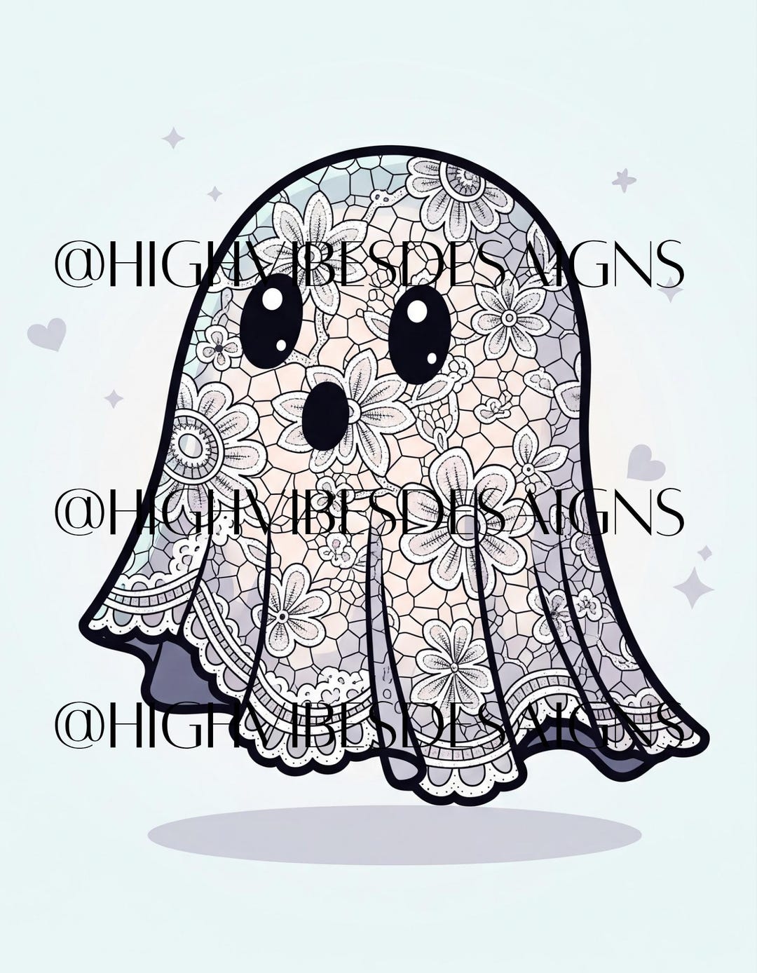 Ghost Lace Floral Pattern PNG Clipart | Halloween Shirt Design (digital ...