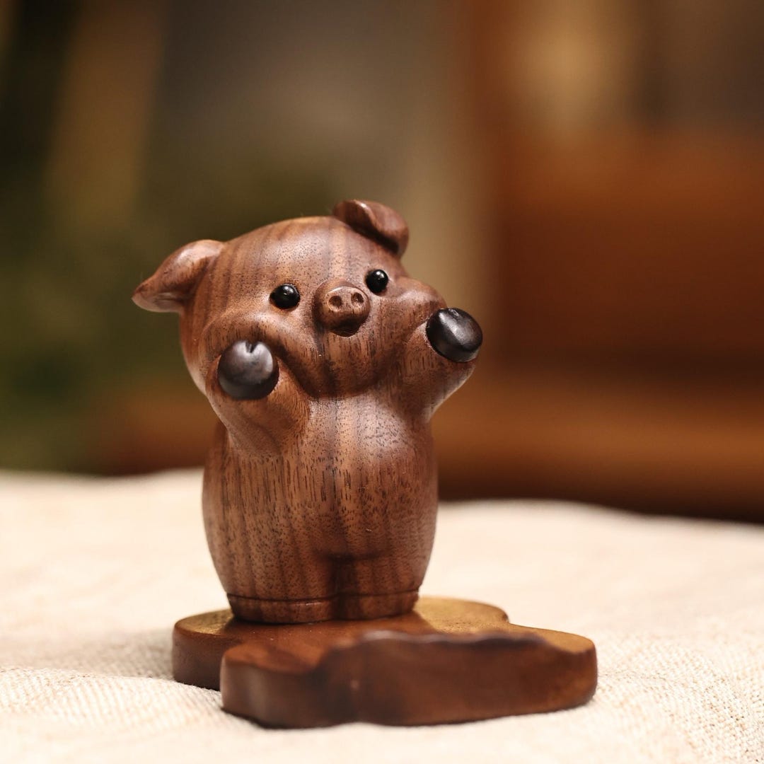 Handmade Walnut Pig Phone Stand – Desk Decor, Animal Gift - Etsy