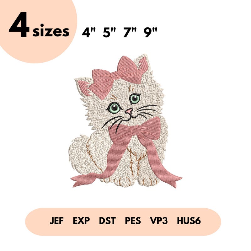 Coquette Cat Embroidery - Etsy