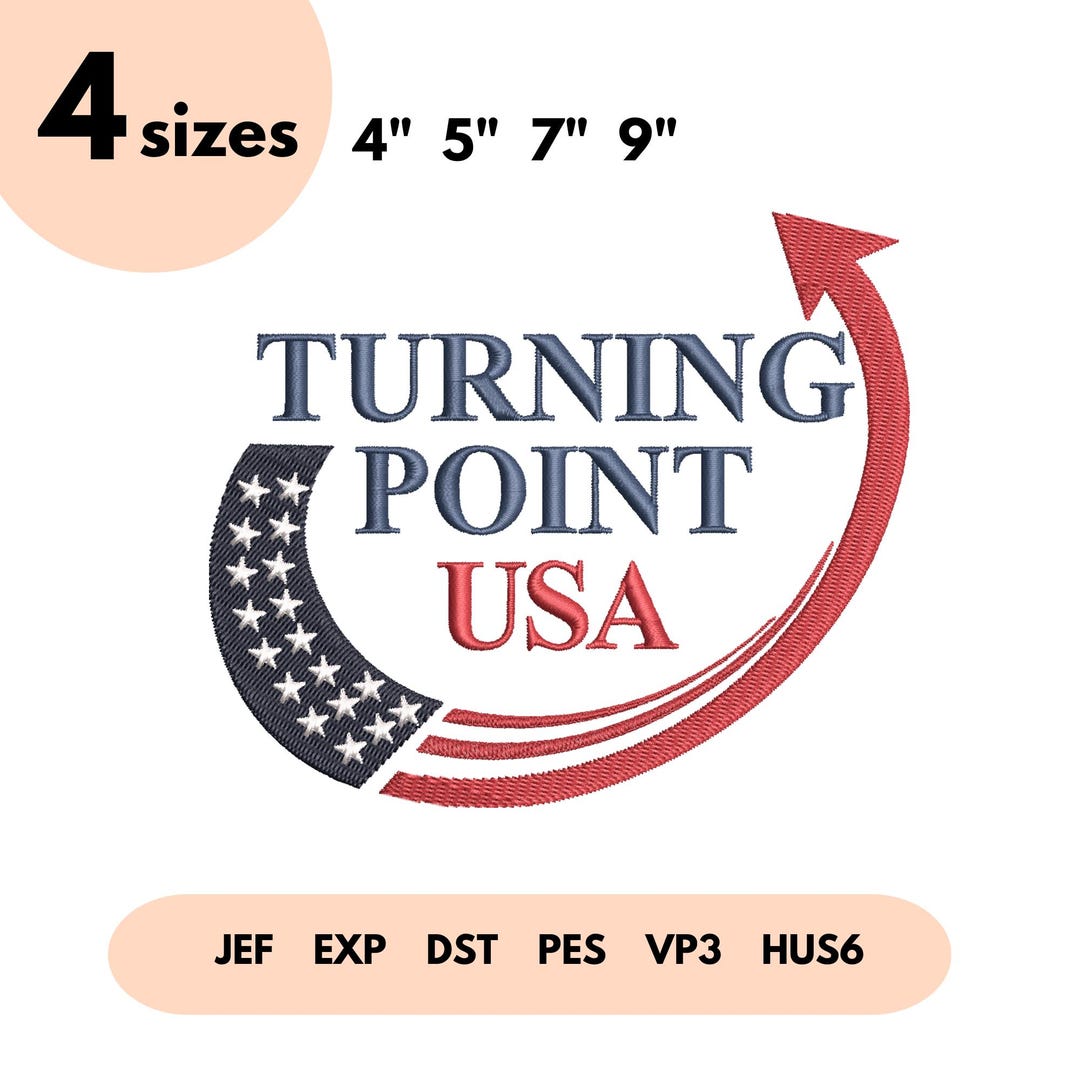 Turning Point USA Logo Embroidery Design,turning Point USA Stitch File ...