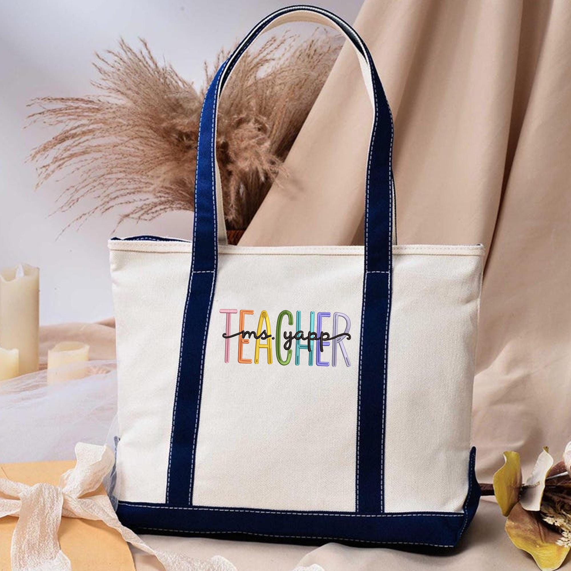 Custom Teacher Name Embroidery Design, Personalized Teacher Embroidery ...