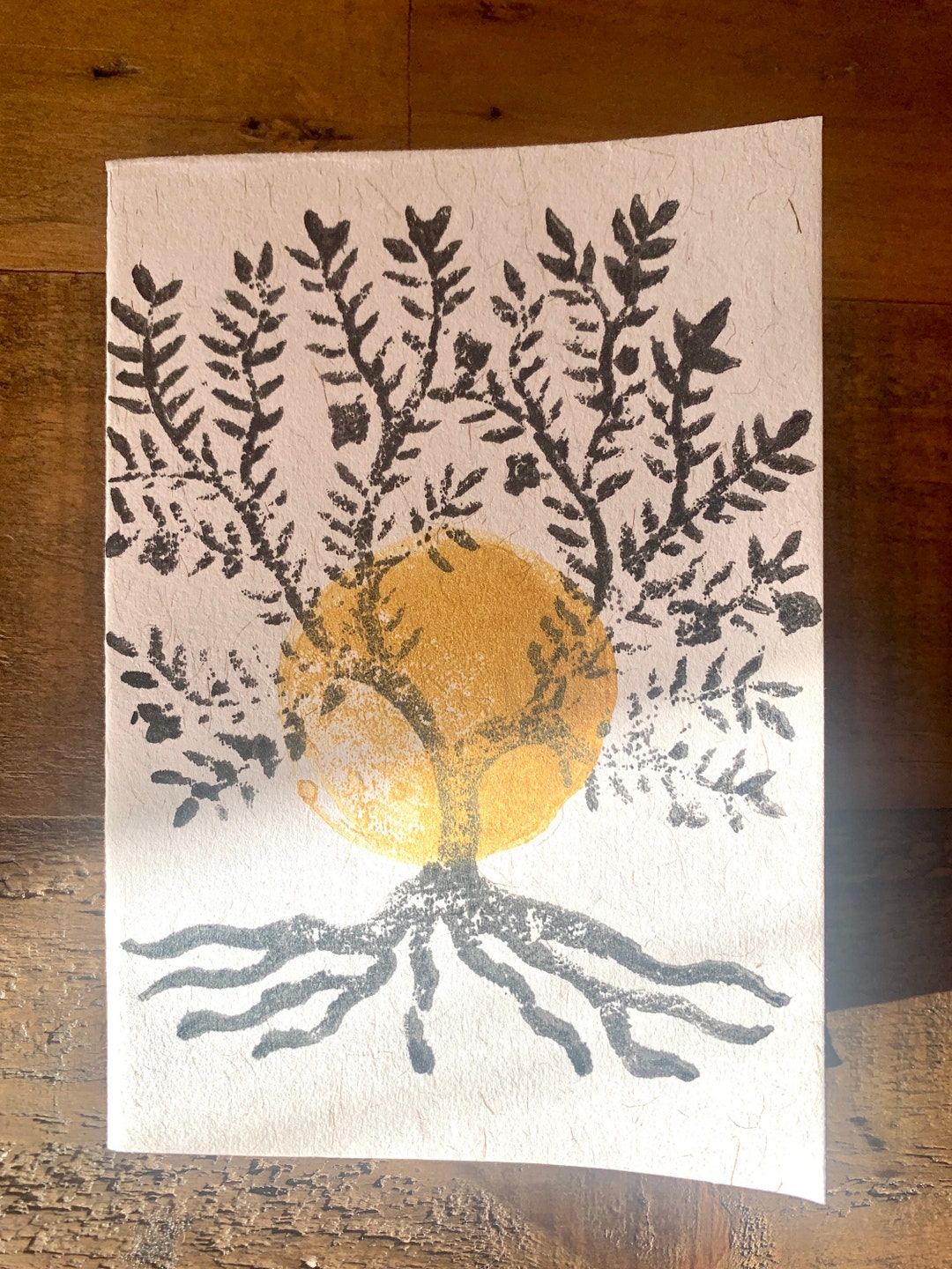 Golden Hour Block Print Cards, Handprinted on Handmade Cotton Rag Paper ...