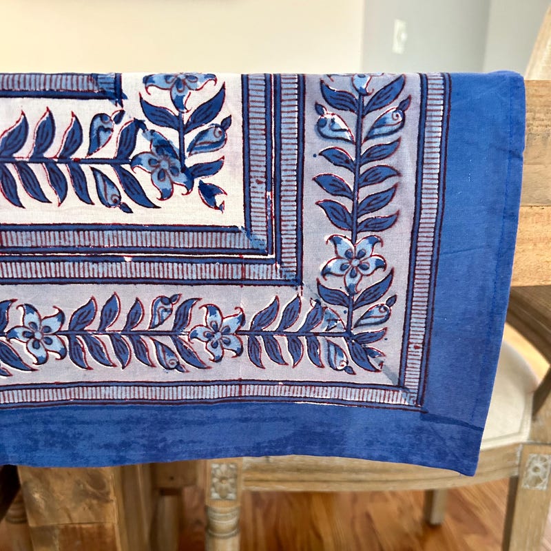 Blue Table Cloth - Etsy