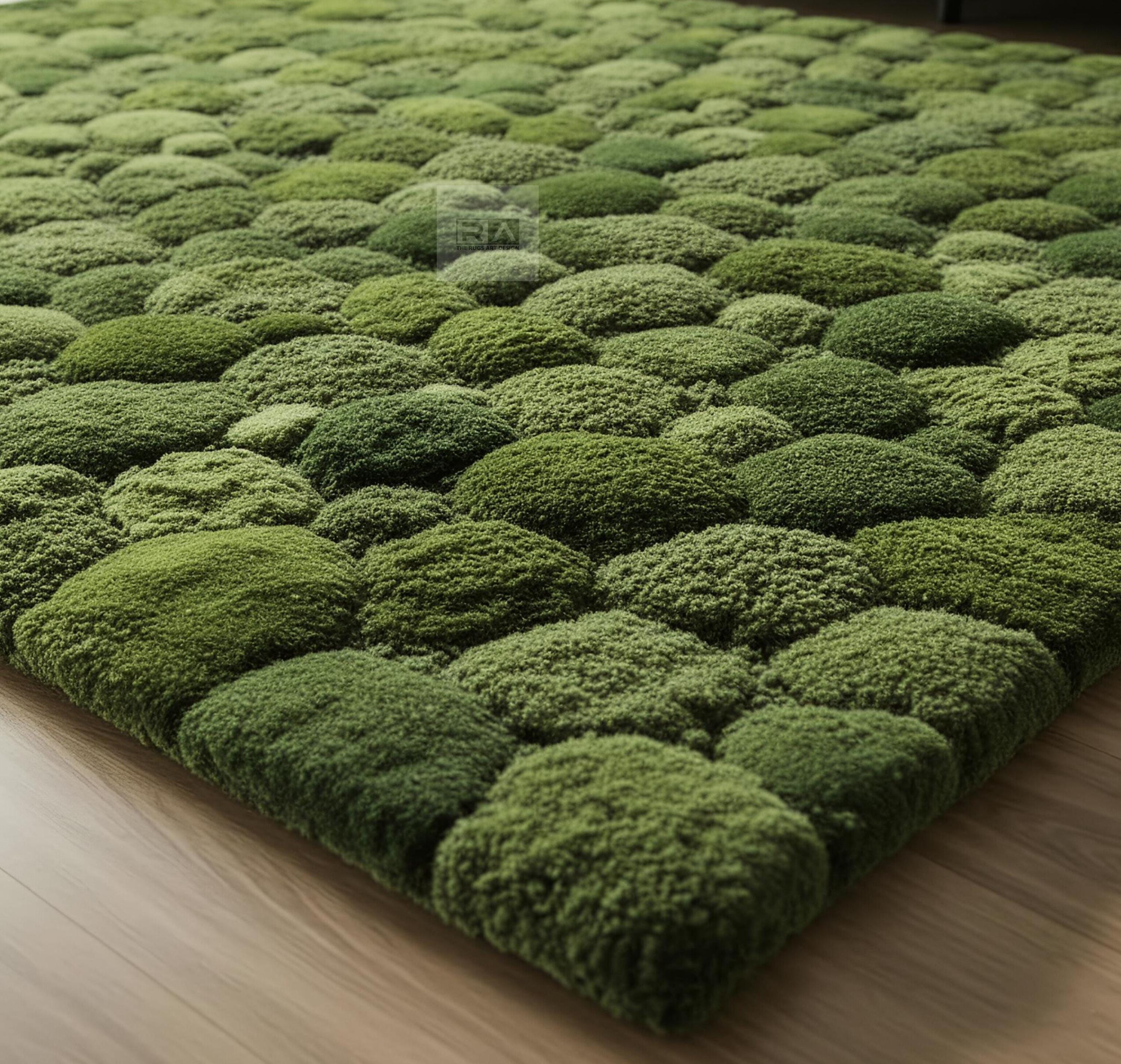 Hand Tufted Green Moss Wool Rug - Modern Abstract Forest Design - Etsy