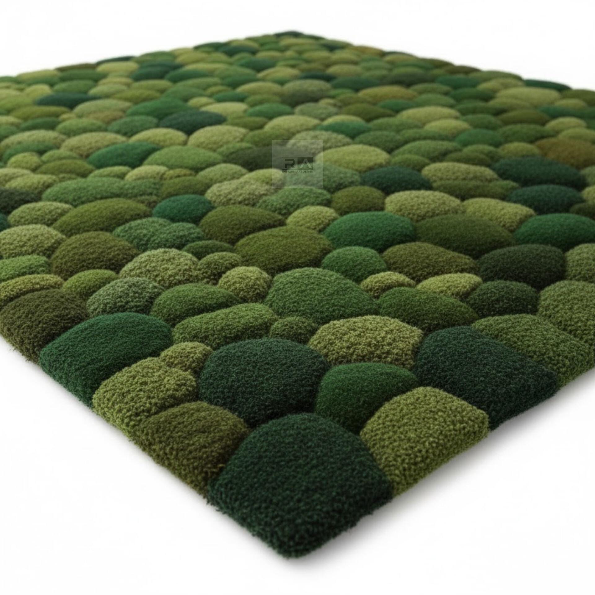 Hand-tufted Moss Rug: Moss Ball Green Forest, 8x10 - Etsy