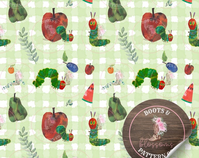 Very Hungry Caterpillar Seamless Pattern - Hungry Caterpillar Inspired ...