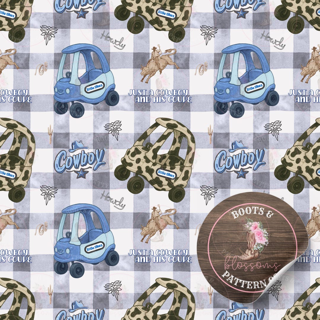 Cowboy Coupe Seamless Patchwork Pattern - Cozy Coupe Patchwork Pattern ...