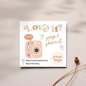 Colorful Boho Snap and Share Card Template, Retro Social Media Card ...